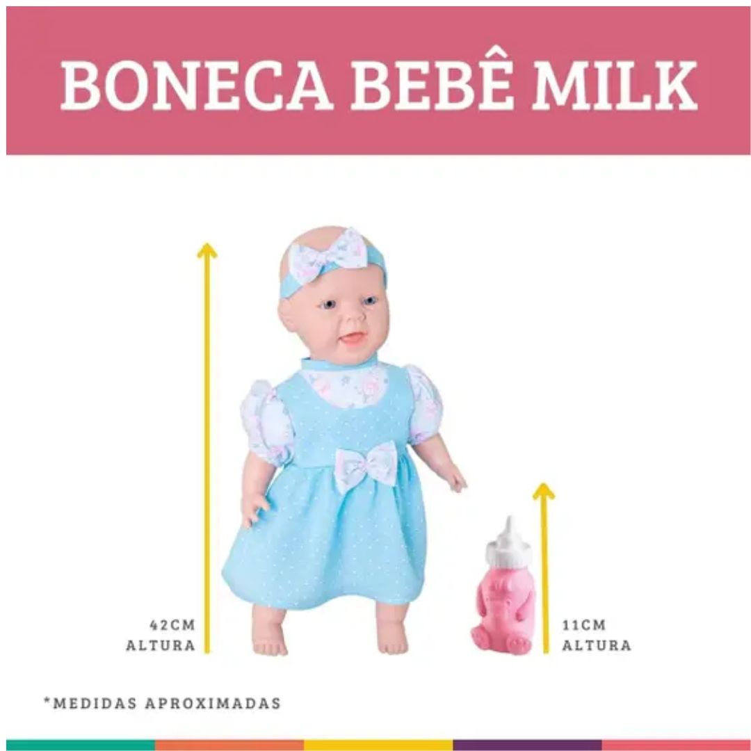 Brinq Milk Boneca Bebê Milk (CxM/) R-654 - Preta Distribuidora